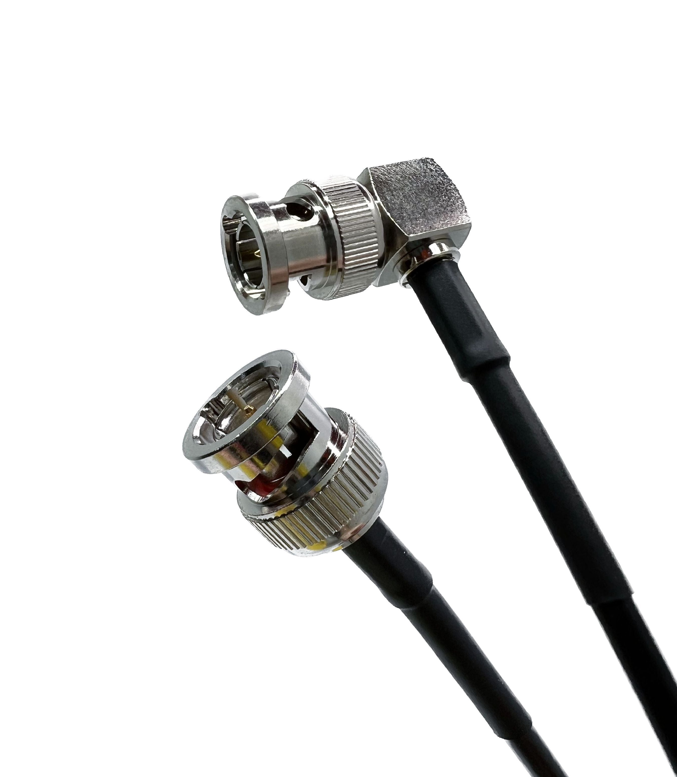 BNC Right Angle Male to BNC Straight Male HD-SDI 12G 4855R Belden Vide – Custom Cable Connection