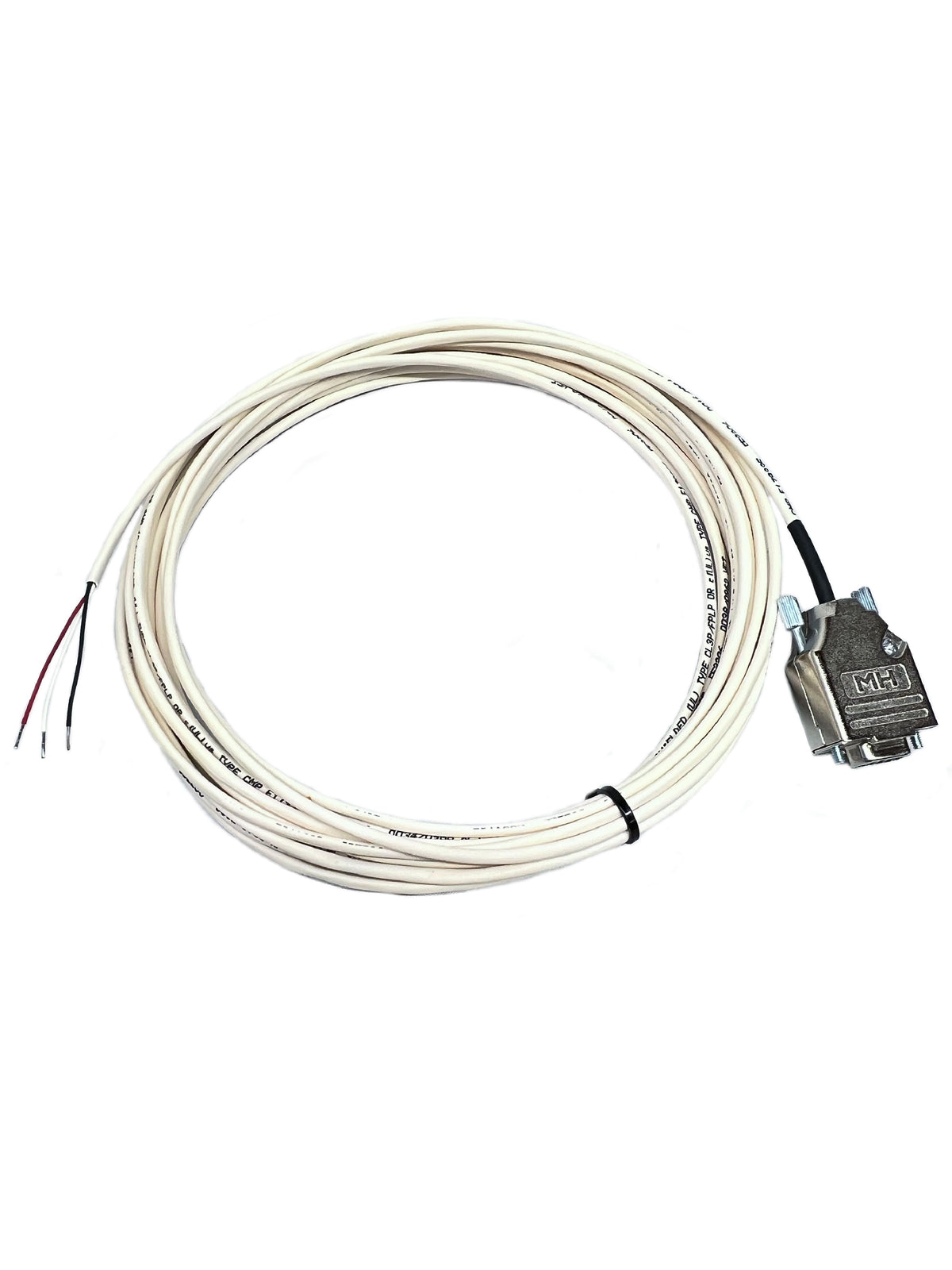DB9 Serial to Blunt 22 AWG Plenum White Jacket Serial Cable - Custom ...