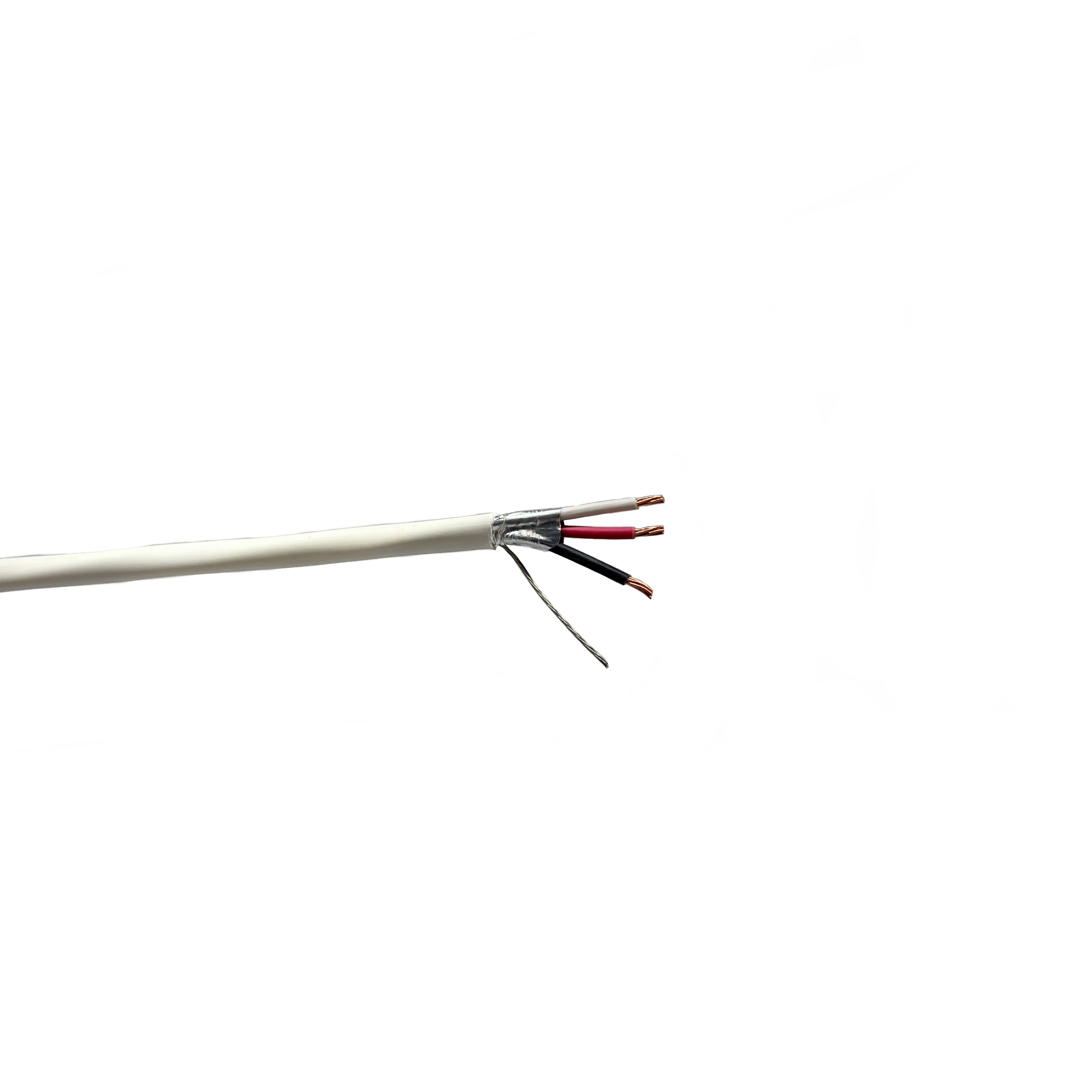 18 AWG 3 Conductor Stranded Shielded Plenum White, Sound/Security Alar ...