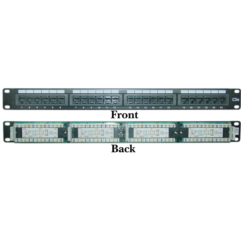 Cat5e Patch Panel 110 Block 568A & 568B Compatible (12, 24, 48 and 96 ...