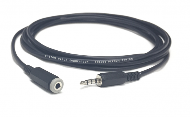 Plenum 3.5mm TRRS Male to Female Extension Cable - Installation Grade ...
