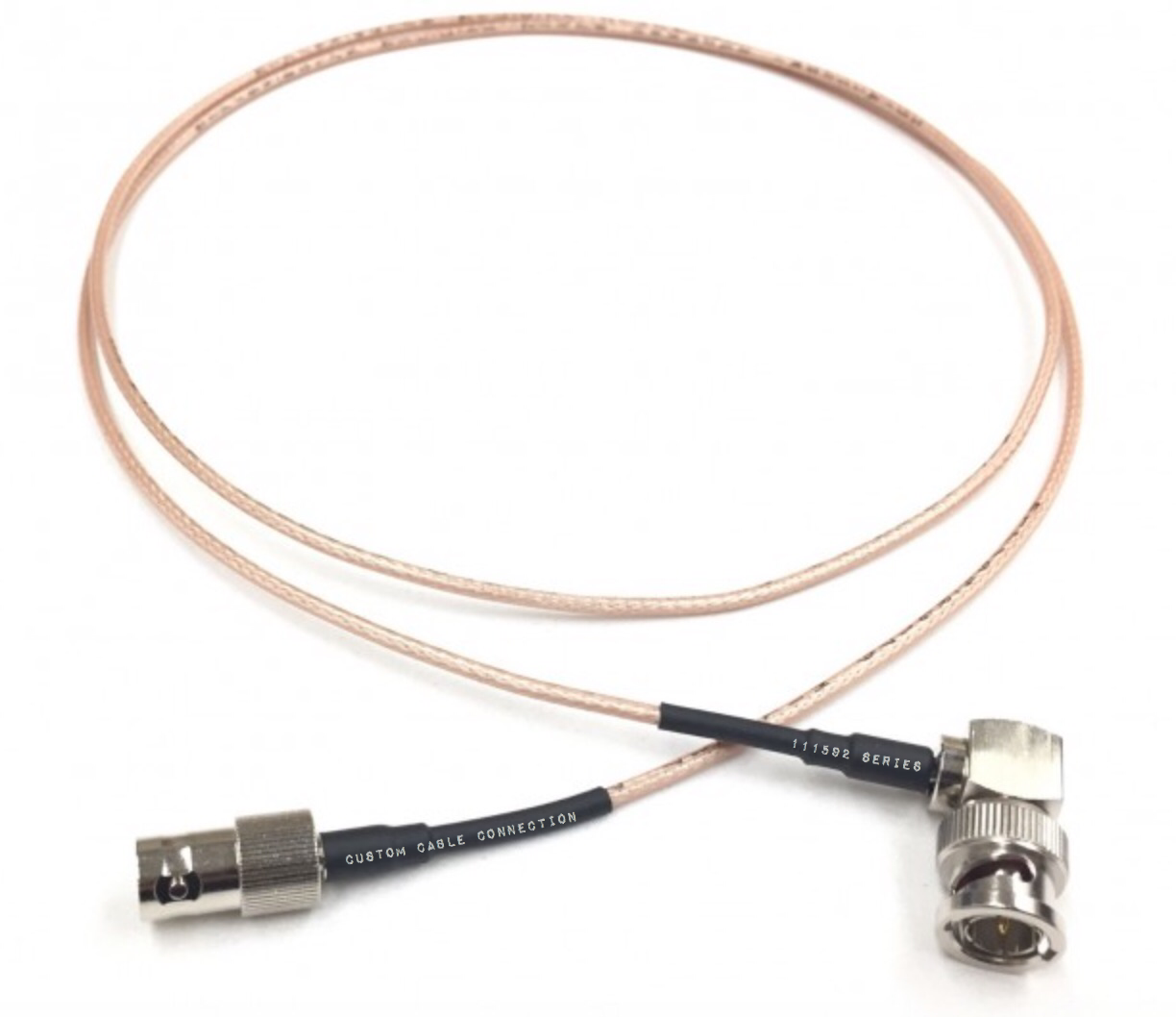 BNC Right Angle Male to BNC Female RG179 Adapter Cable 75 Ohm - Custom Cable Connection