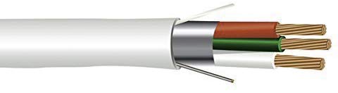 18 AWG 3 Conductor Stranded Shielded Plenum White, Sound/Security Alar ...