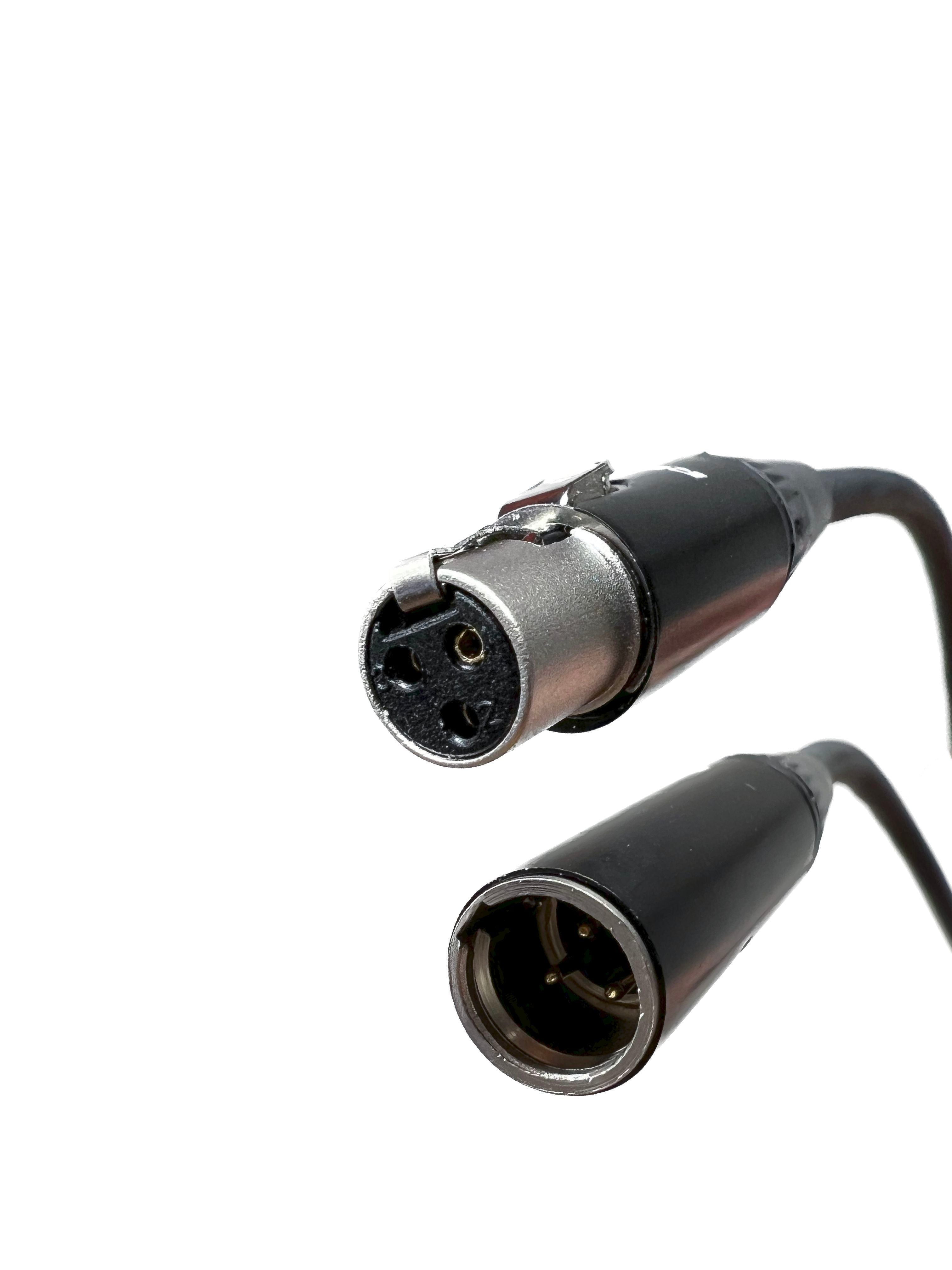 Mini XLR 3 Pin Patch Cord Cables - Black Flexible Jacket – Custom Cable ...