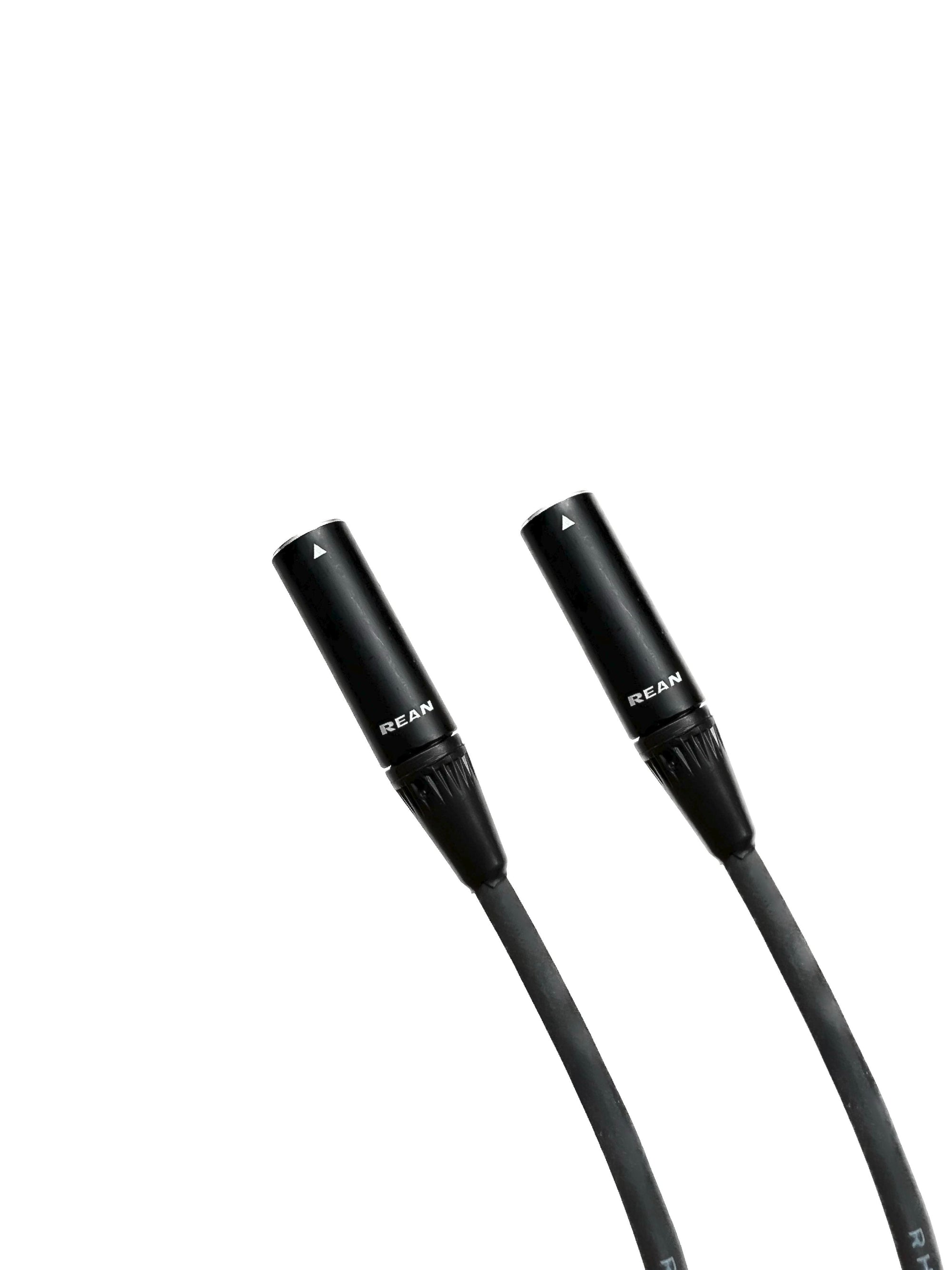 Mini XLR 3 Pin Patch Cord Cables - Black Flexible Jacket - Custom Cable Connection