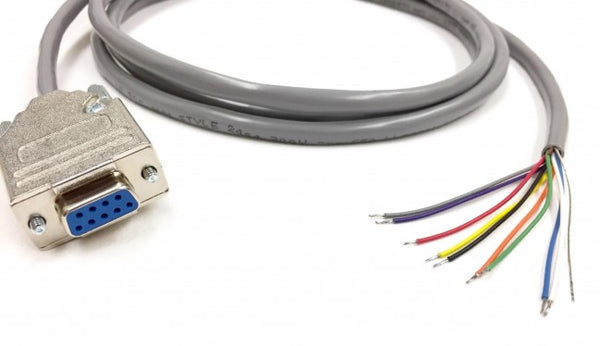 DB9 RS-232 Female to Blunt - All 9 Pins - 24 AWG - Serial Breakout Cab ...
