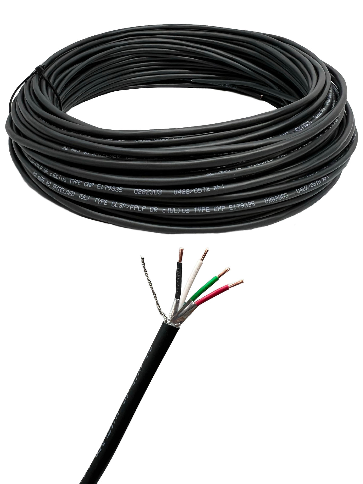 22 AWG 4 Conductor Stranded Shielded Plenum CMP Cable - Custom Cable Connection