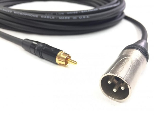 Pro Audio XLR Male to RCA Male Cables - Custom Cable Connection