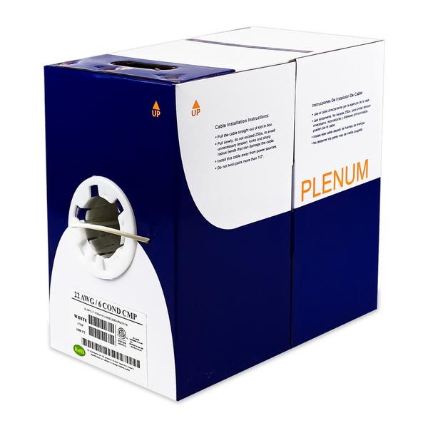 22 AWG 6 Conductor Stranded Shielded Plenum CMP Cable 1000ft Pull Box ...