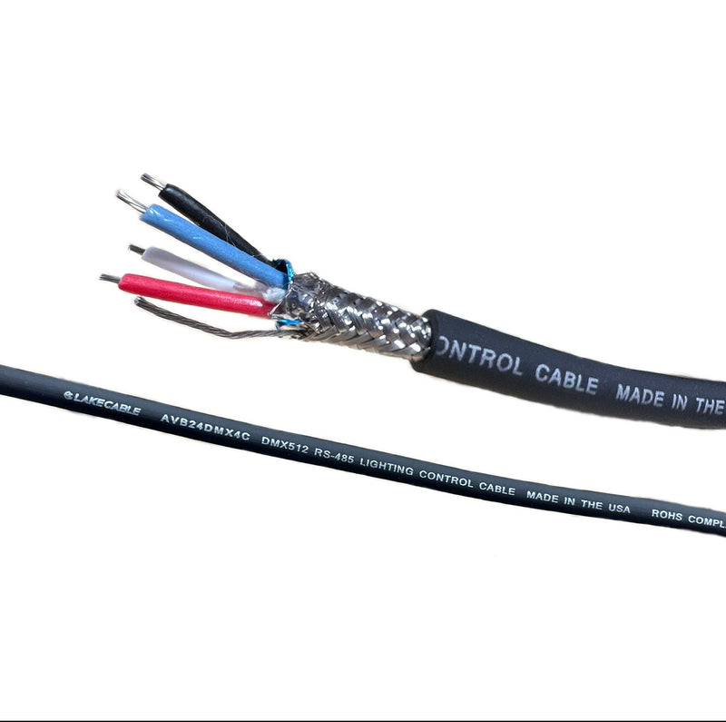 DMX512 AES/EBU 110 ohm 24 AWG 2 Pair Cable - Made in USA - Custom Cable Connection
