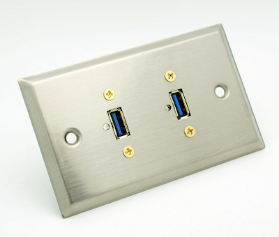 A/V Data Wall Plates - Custom Cable Connection